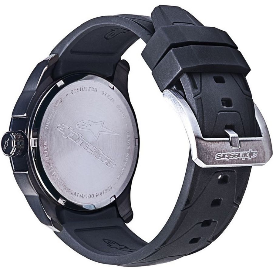 Montre ALPINESTARS TECH WATCH 3H BLACK SILICON STRAP - Moto Expert